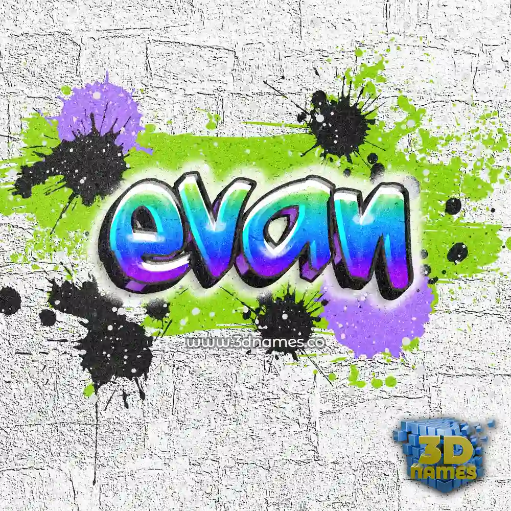 3D Name styles for "evan" (35)