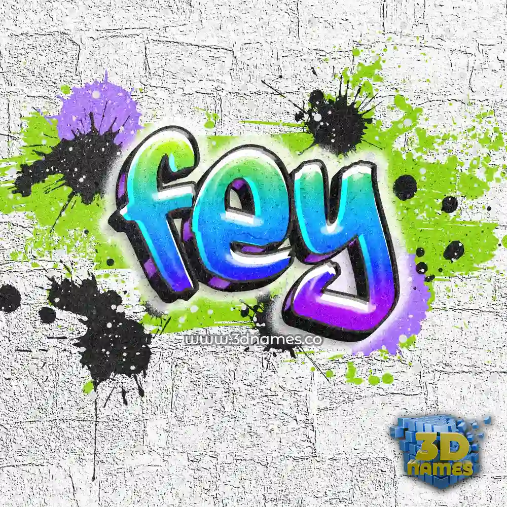 3D Name styles for "fey" (13)