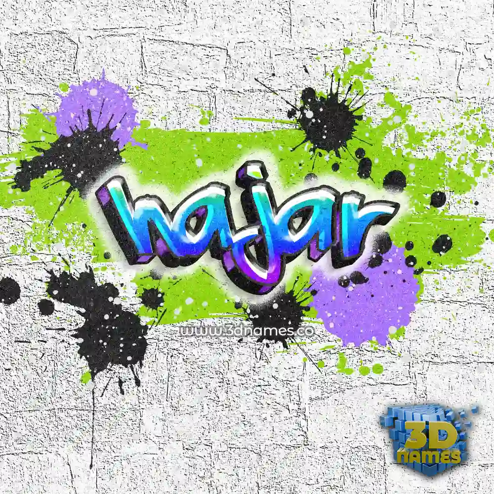 3D Name styles for "hajar" (35)