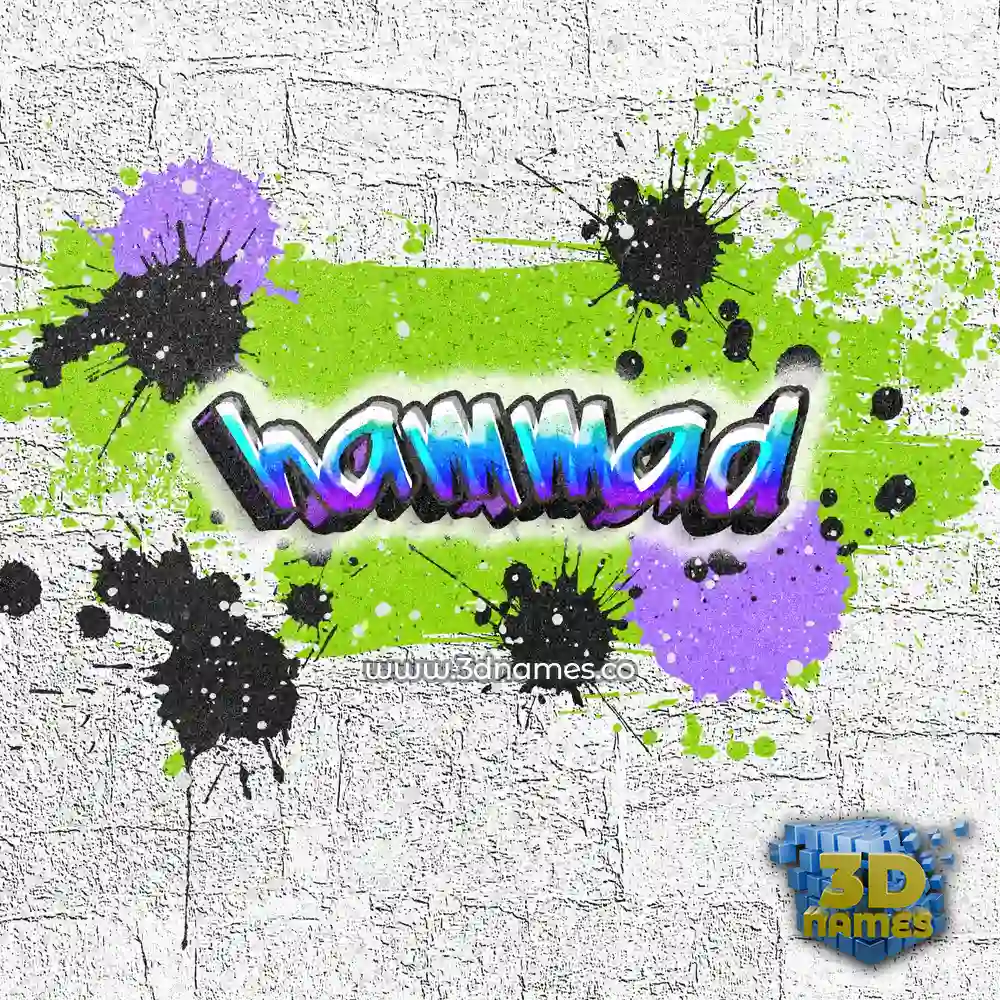 3D Name styles for "hammad" (50)