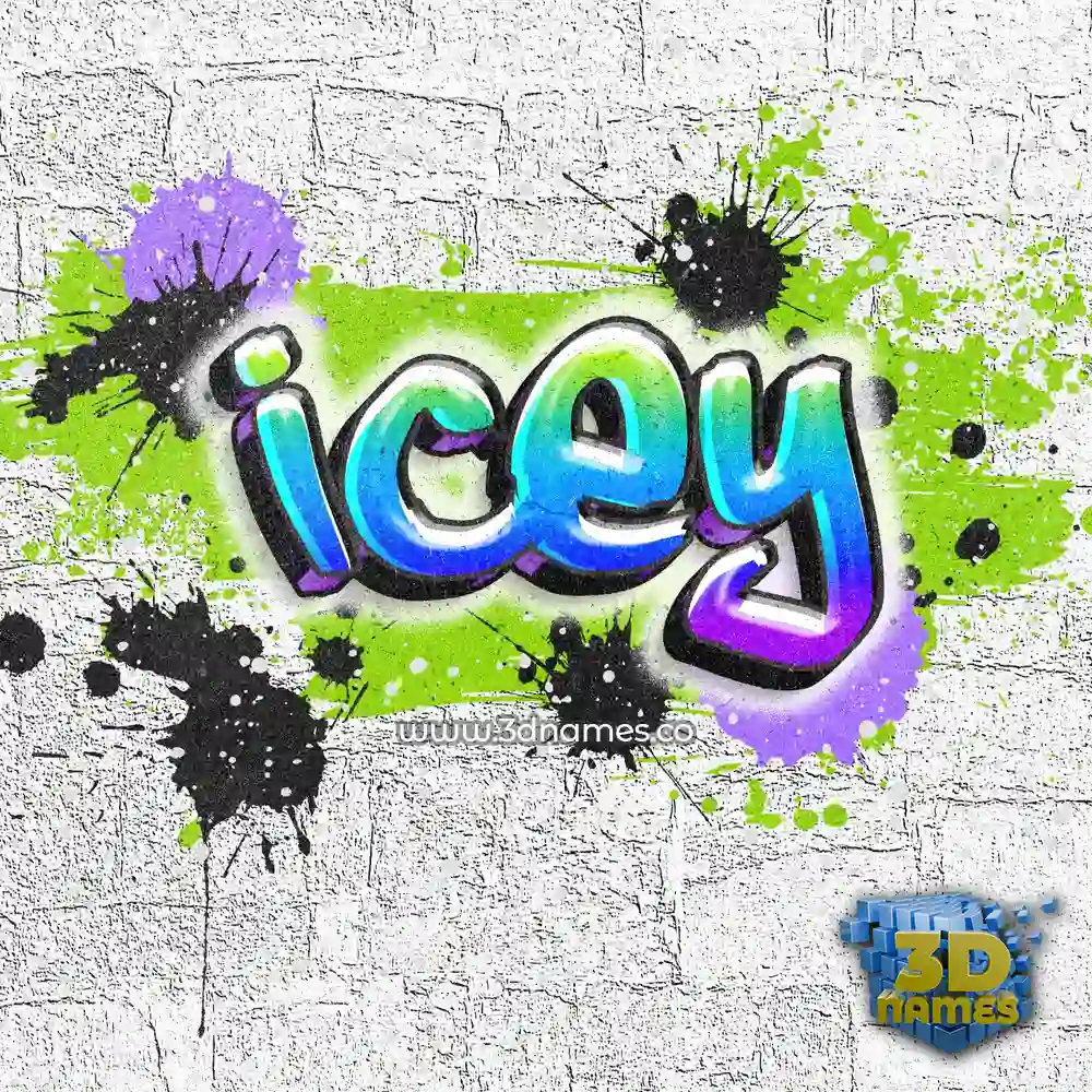 3D Name styles for "icey" (24)