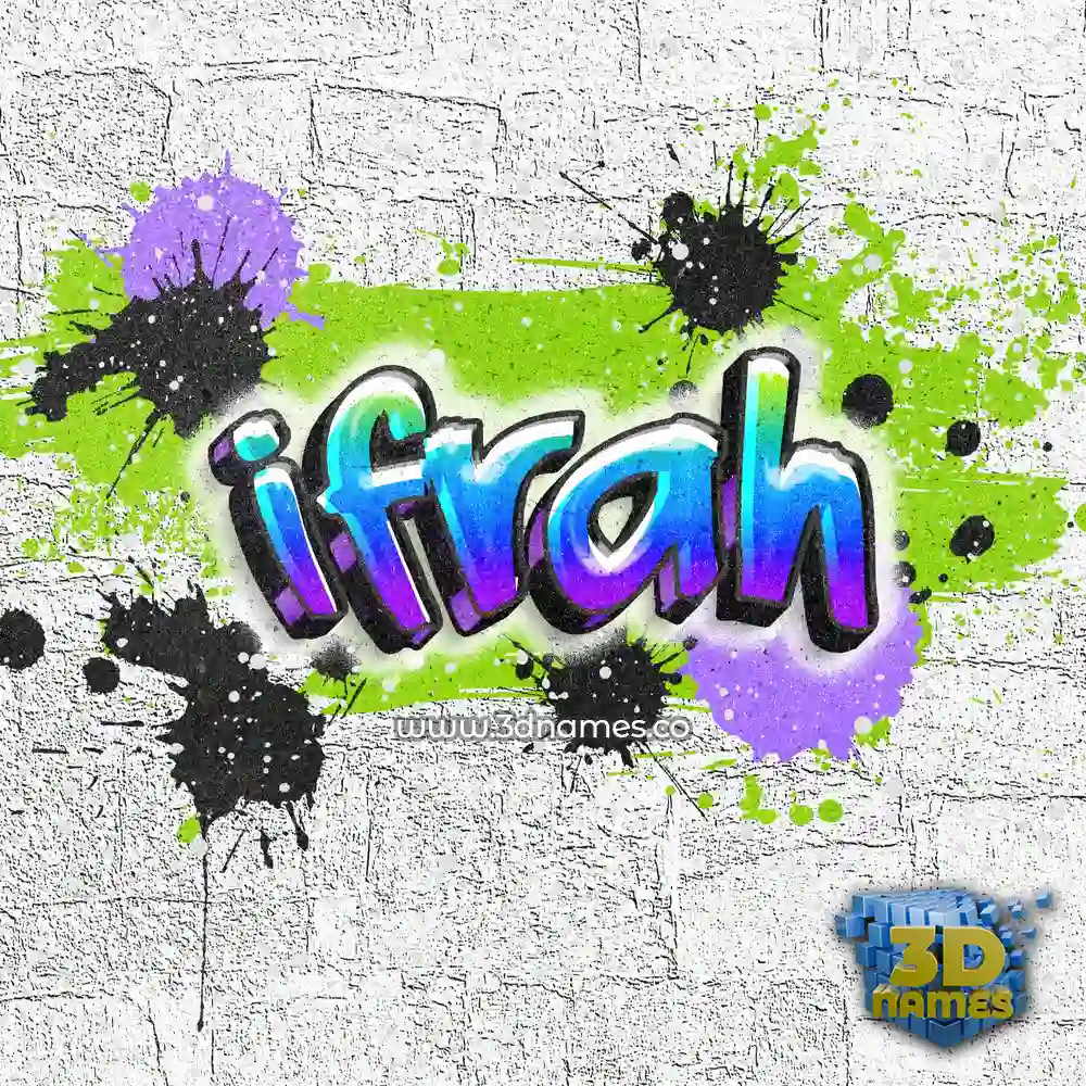 3D Name styles for "ifrah" (21)
