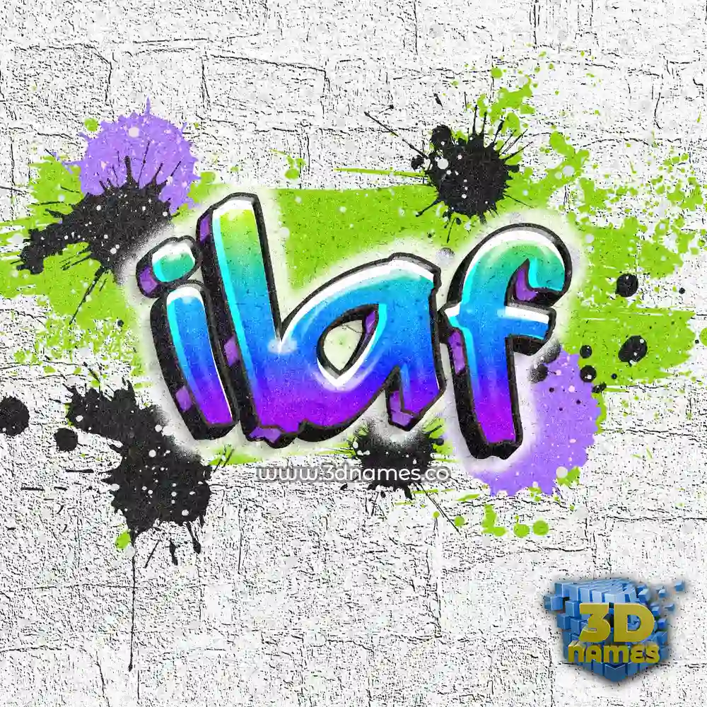 3D Name styles for "ilaf" (15)