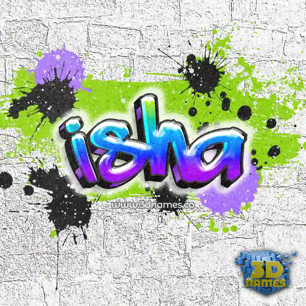 3D Name styles for "isha" (51)