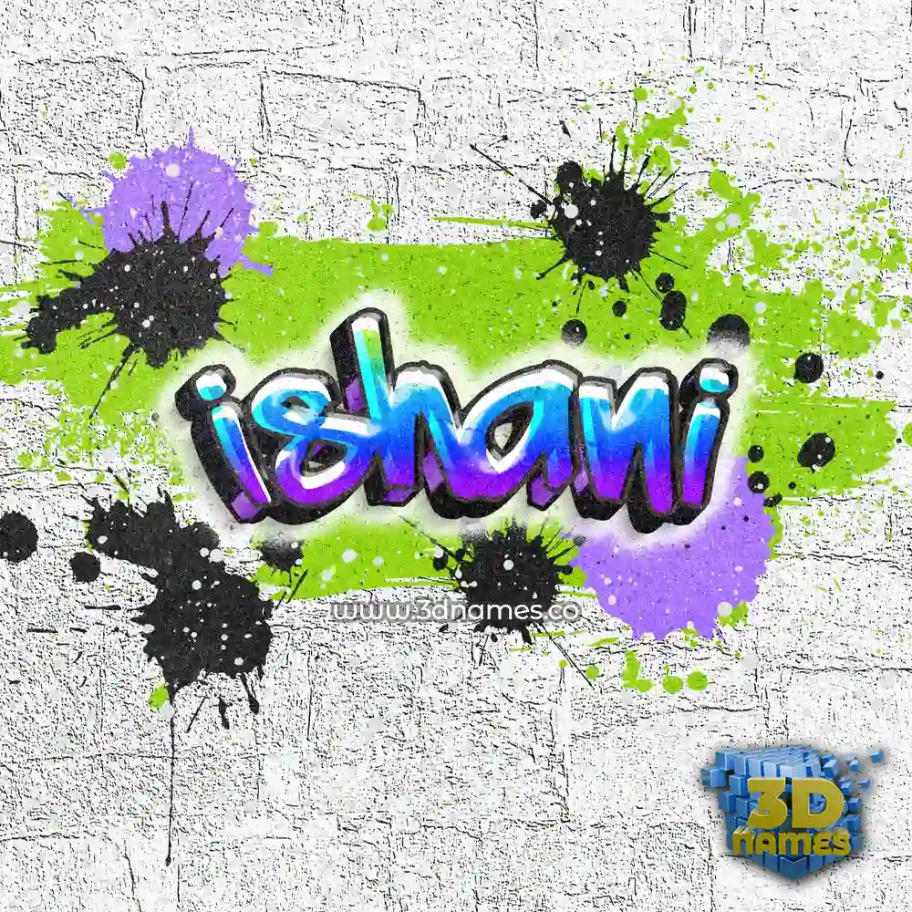 3D Name styles for "ishani" (35)