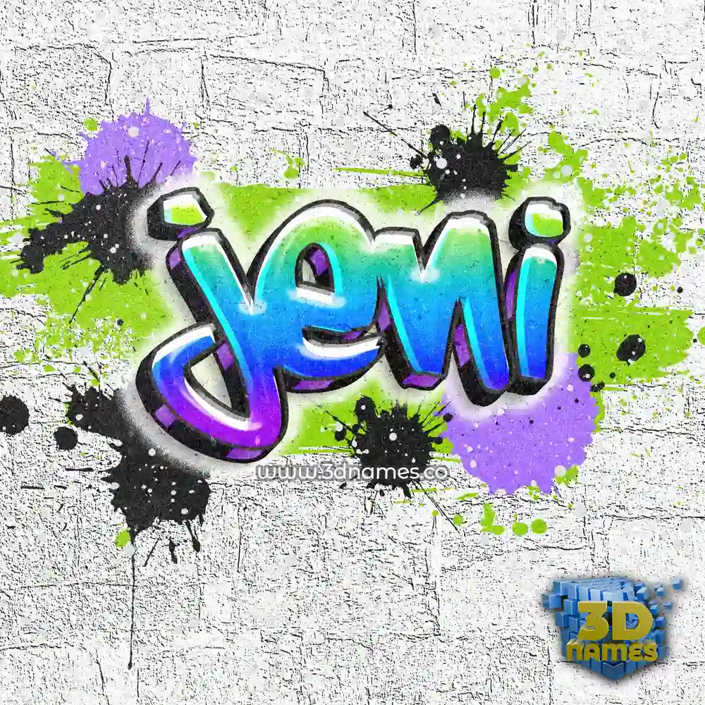 3D Name styles for "jeni" (34)