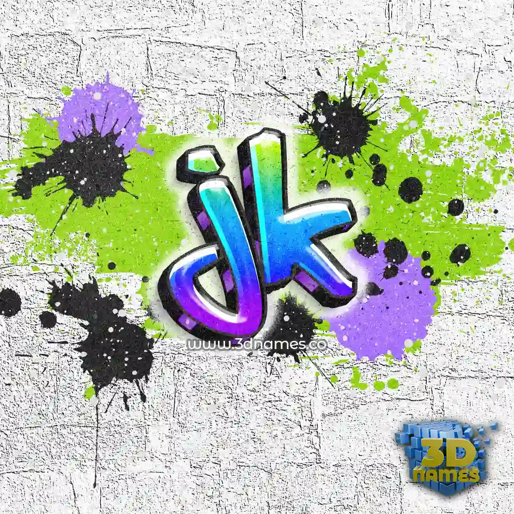 3D Name styles for "jk" (50)