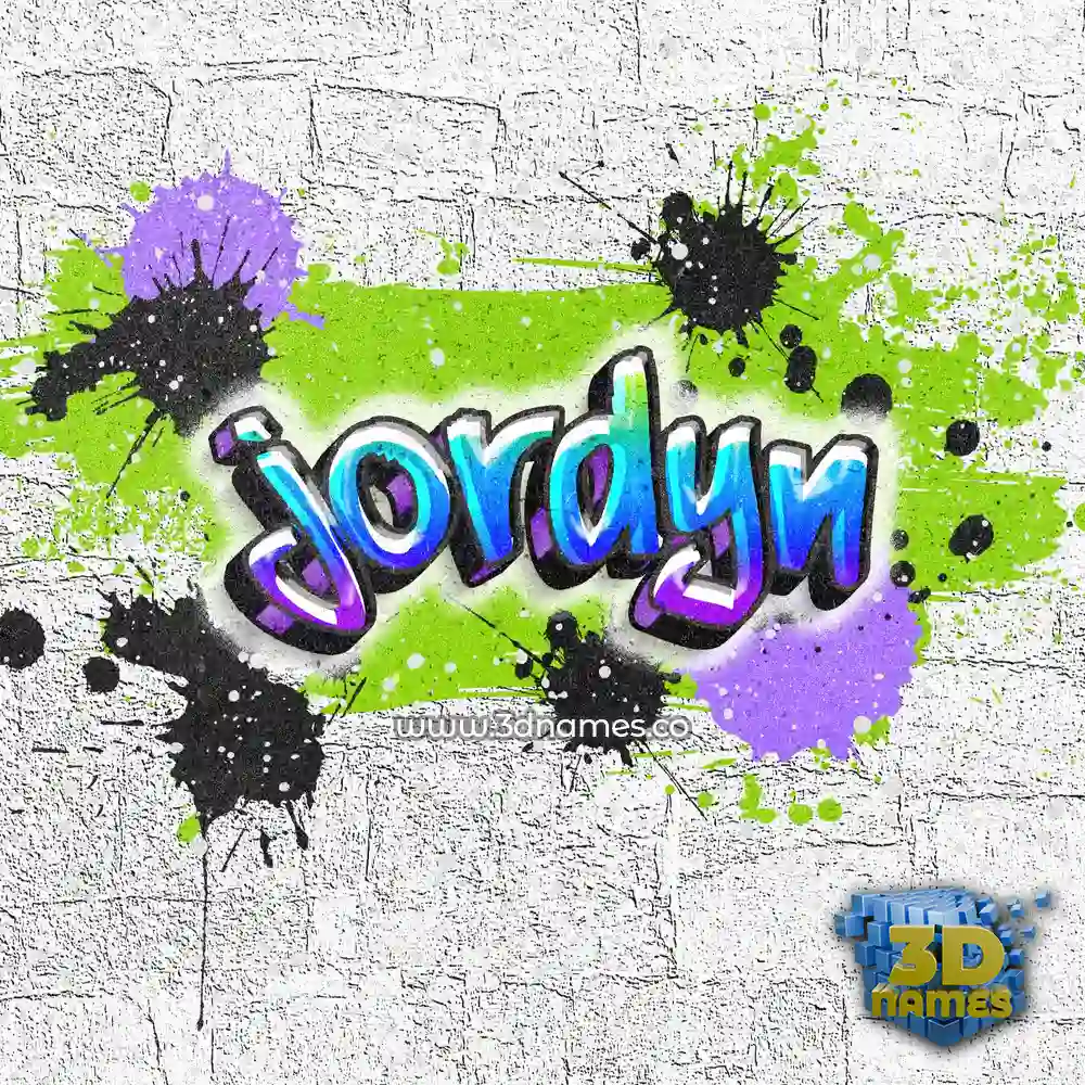 3D Name styles for "jordyn" (30)