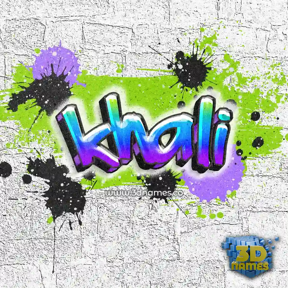 3D Name styles for "khali" (27)