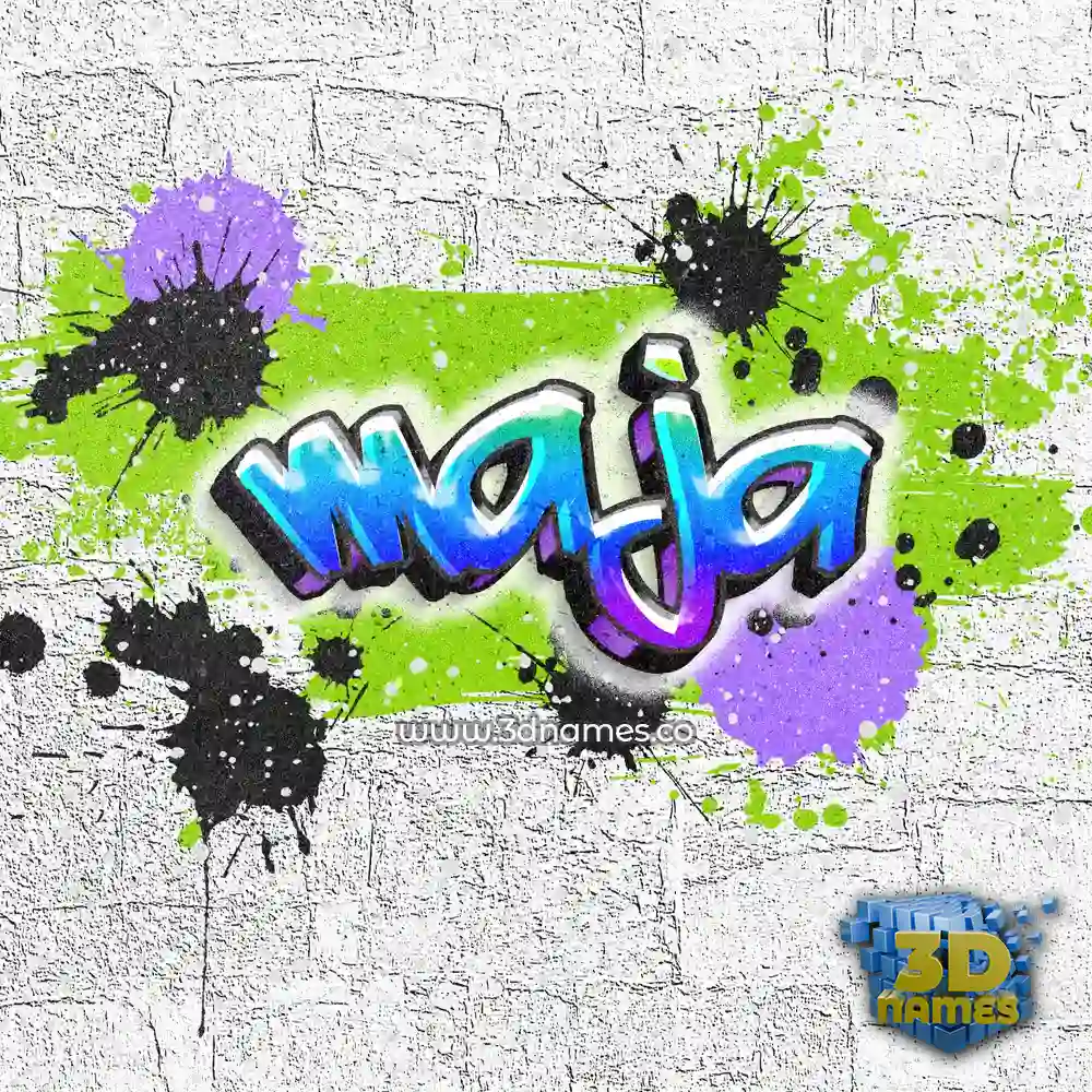 Graffiti Grunge 3D Name Wallpaper for "maja" | Custom Wallpaper | 3D Names