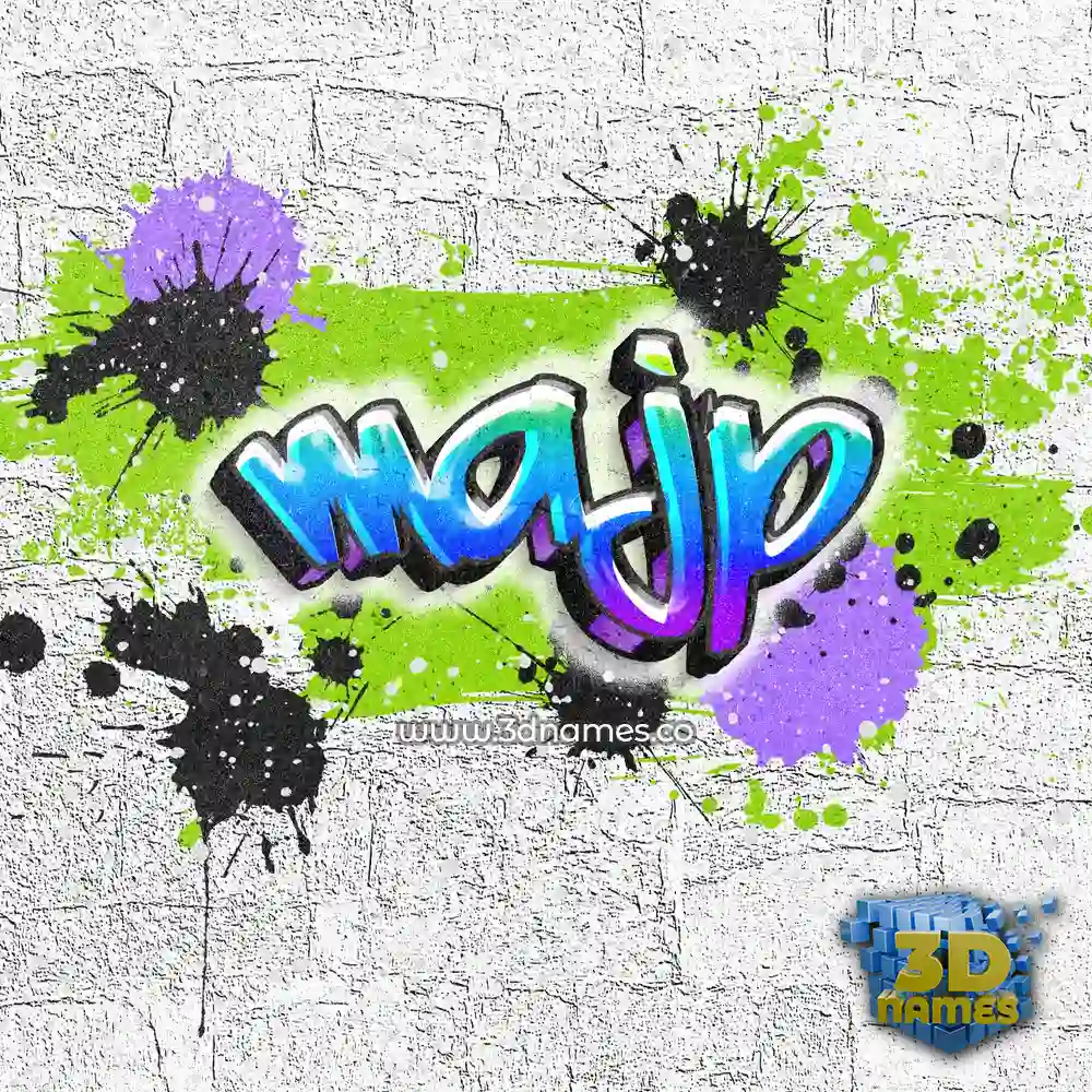 3D Name styles for "majp" (15)