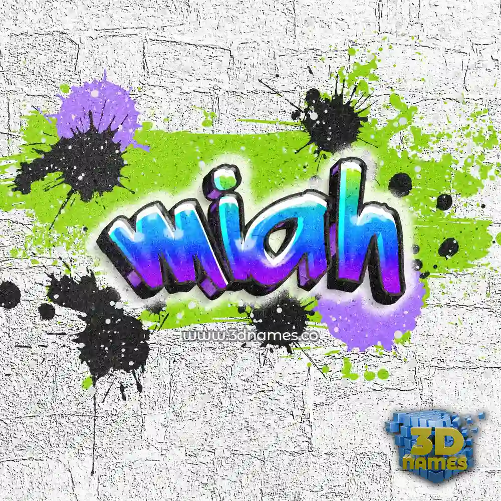 3D Name styles for "miah" (29)