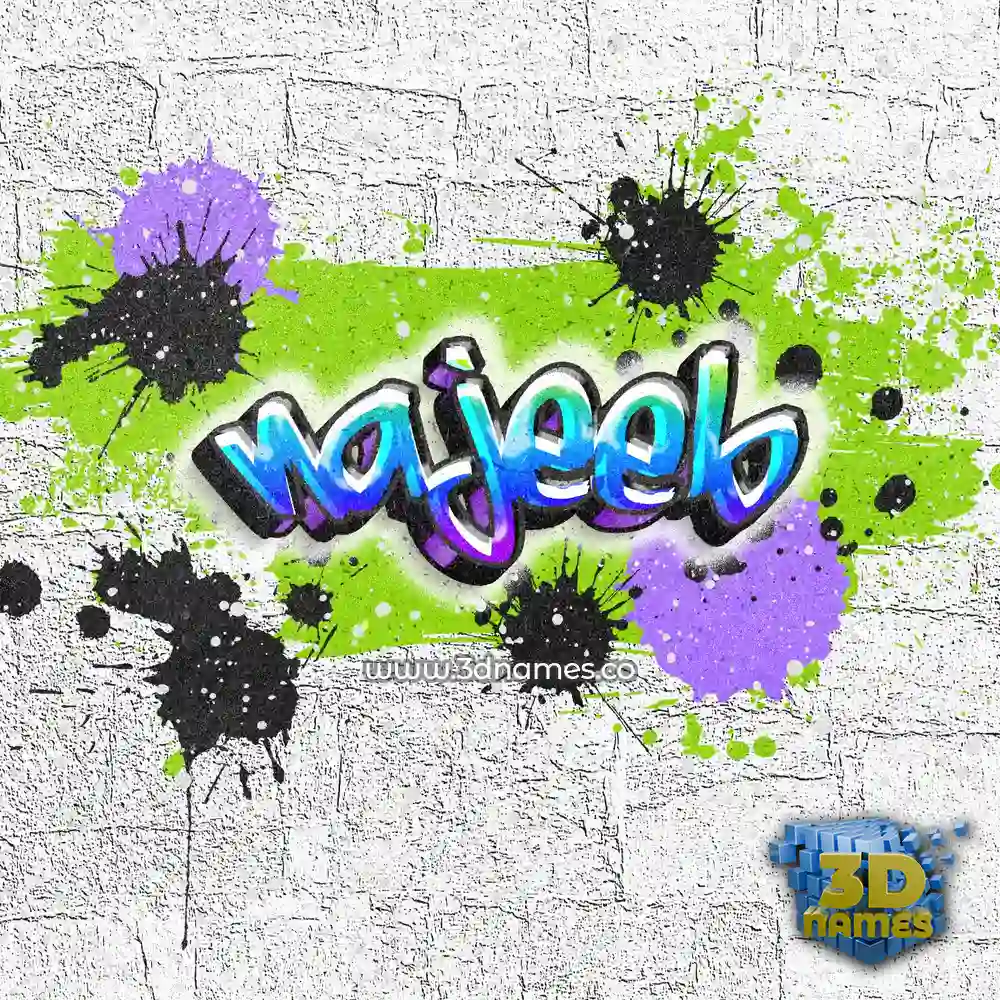 3D Name styles for "najeeb" (29)