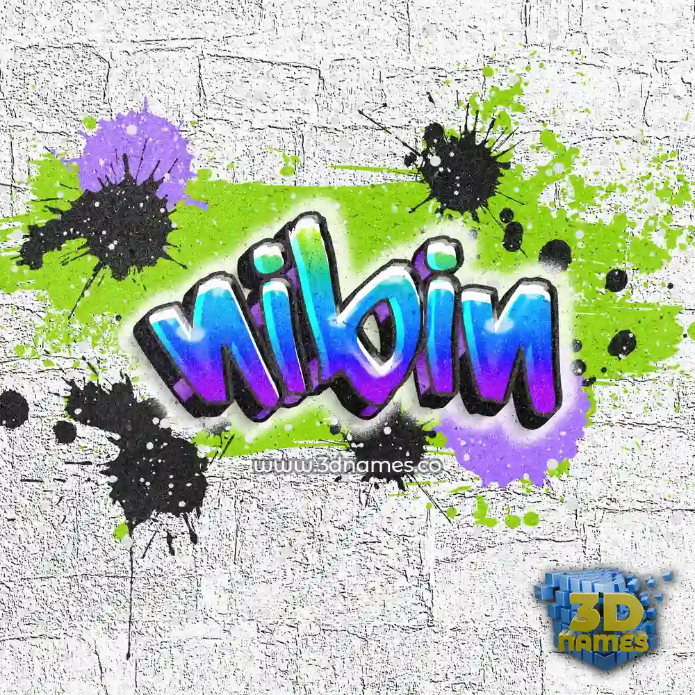 3D Name styles for "nibin" (15)