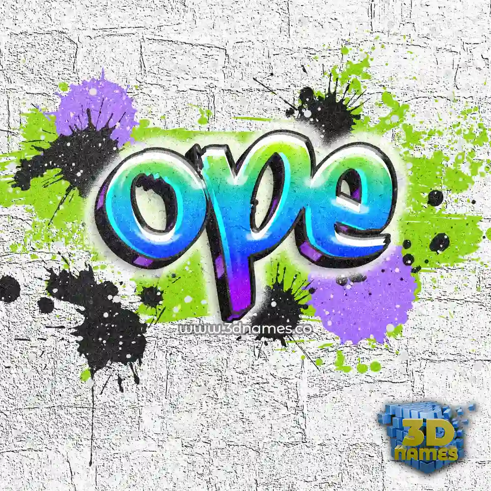 3D Name styles for "ope" (16)