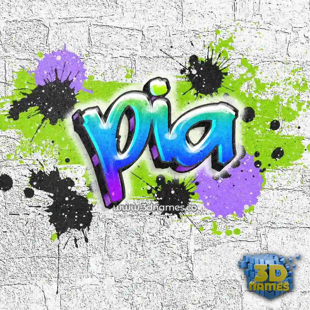 3D Name styles for "pia" (35)