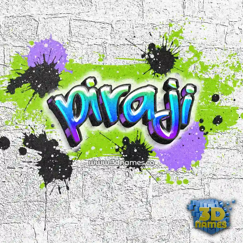3D Name styles for "piraji" (14)