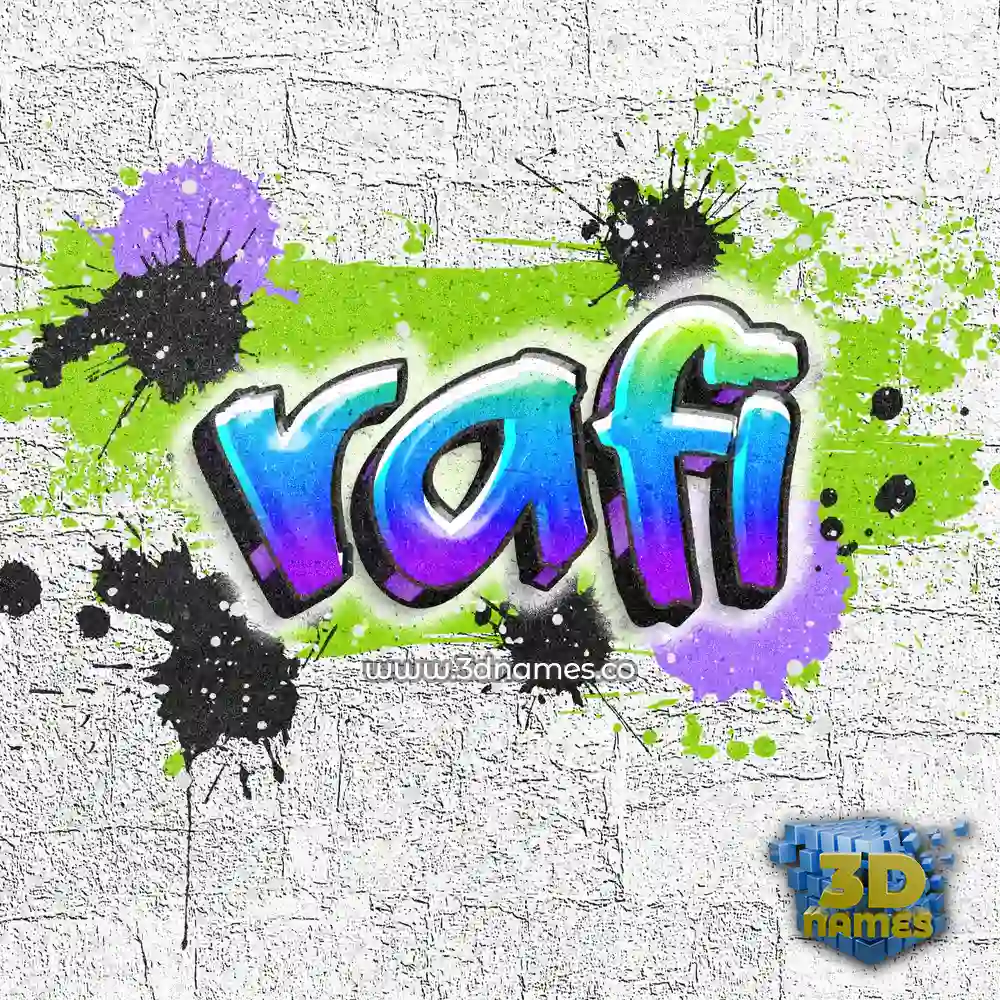 3D Name styles for "rafi" (48)