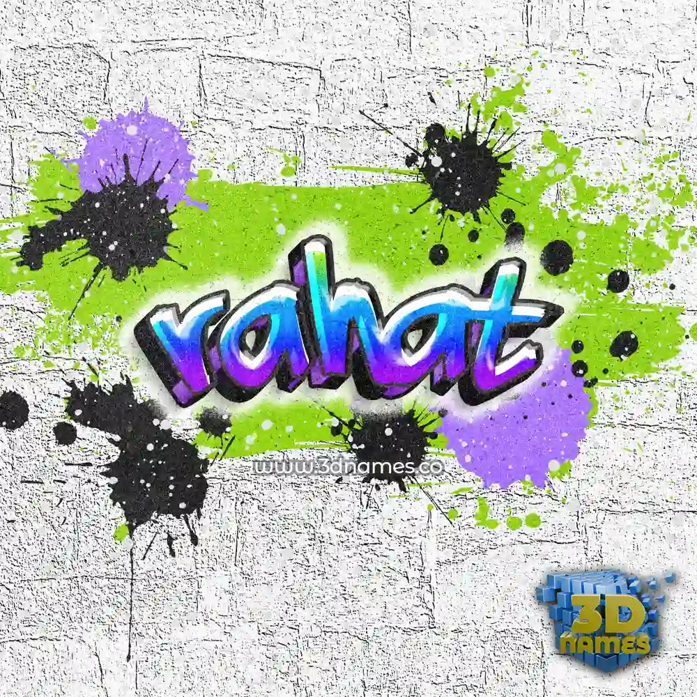 3D Name styles for "rahat" (49)