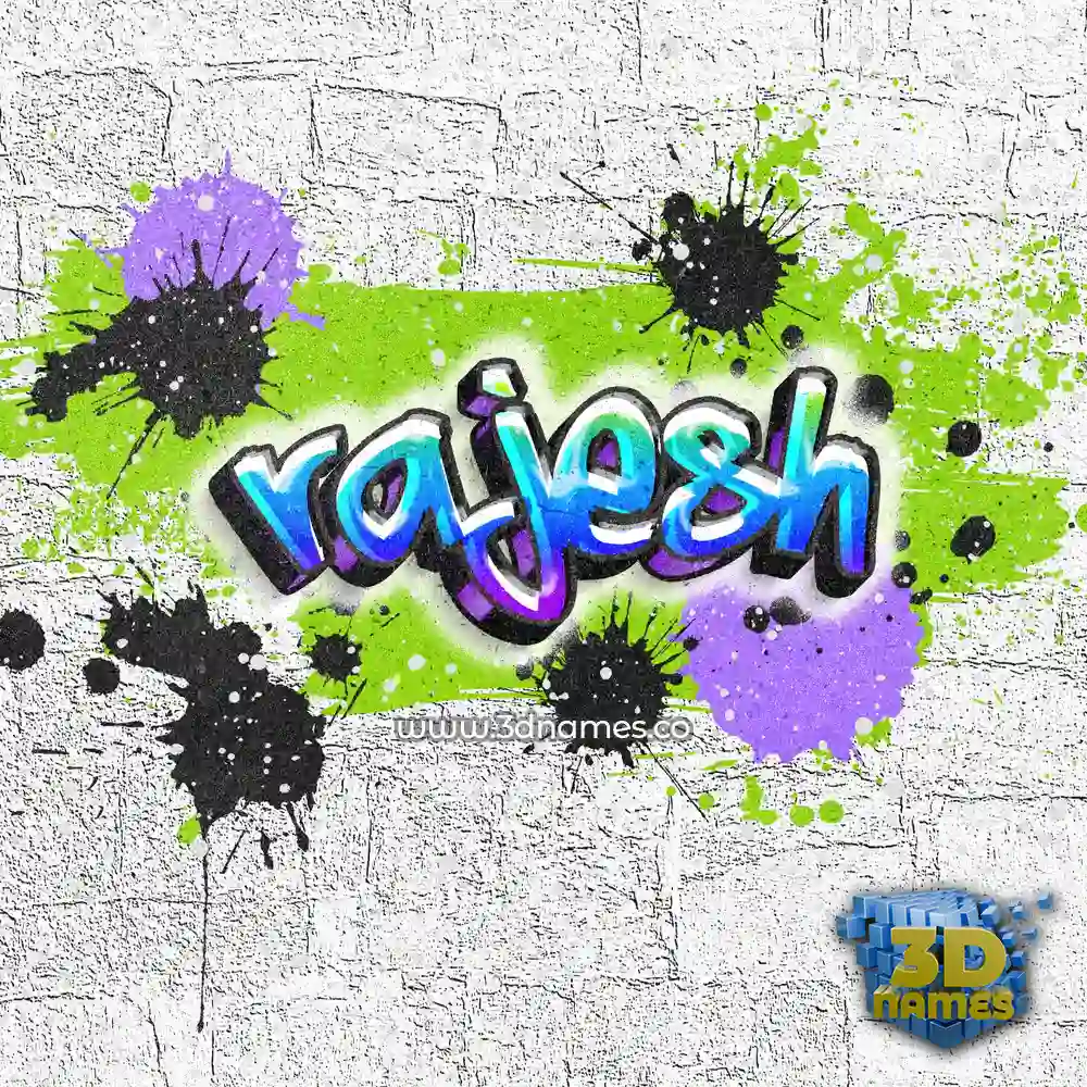 3D Name styles for "rajesh" (50)