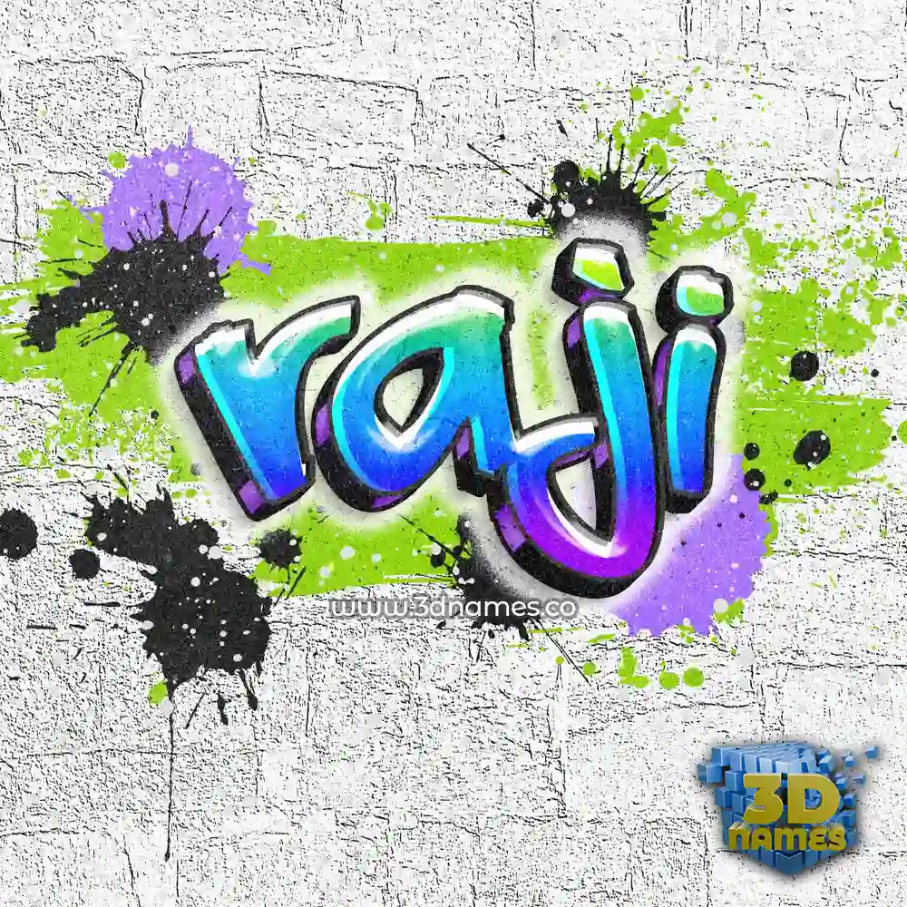 3D Name styles for "raji" (48)