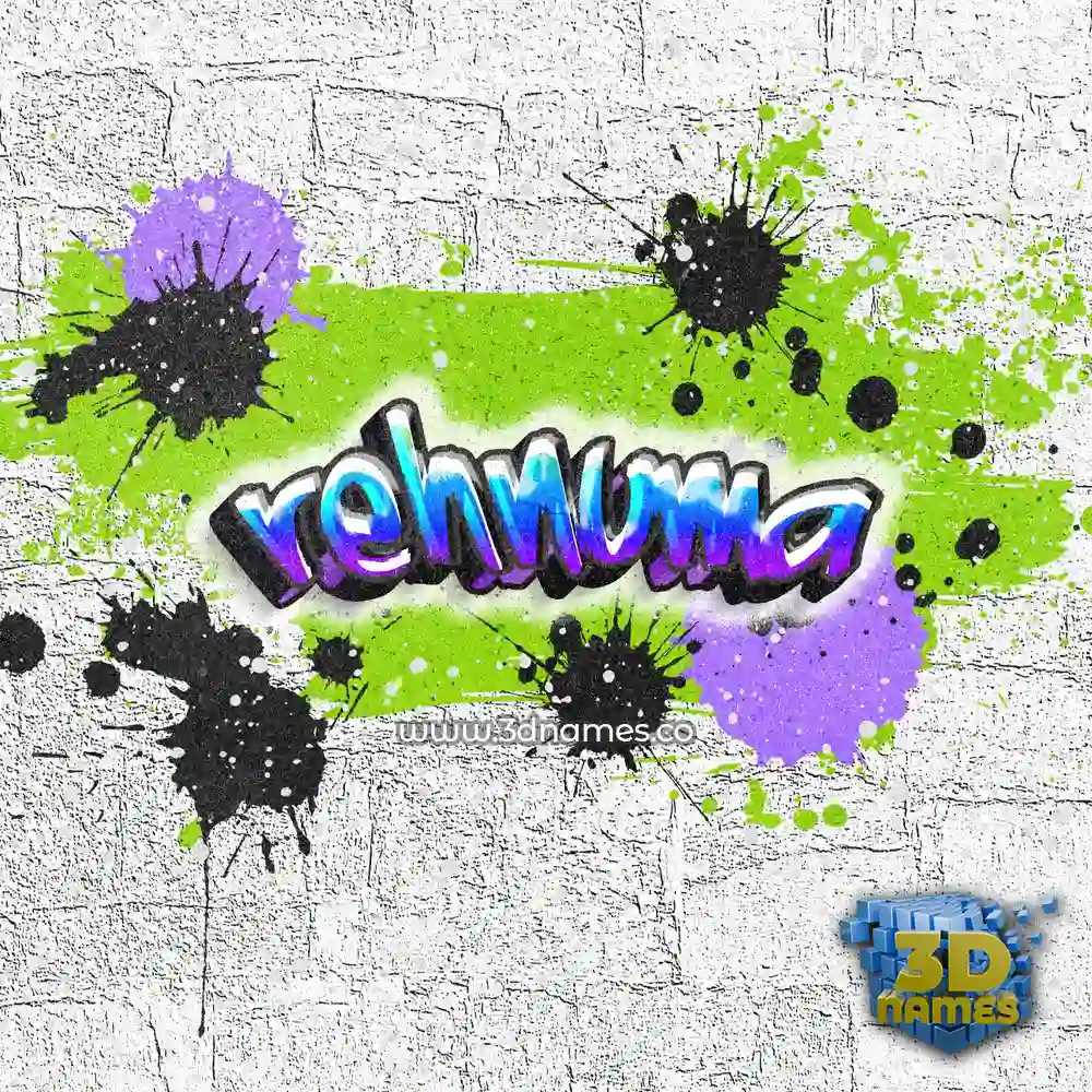 3D Name styles for "rehnuma" (20)