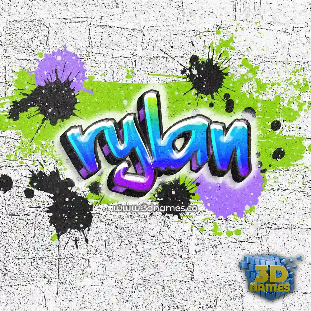 3D Name styles for "rylan" (16)