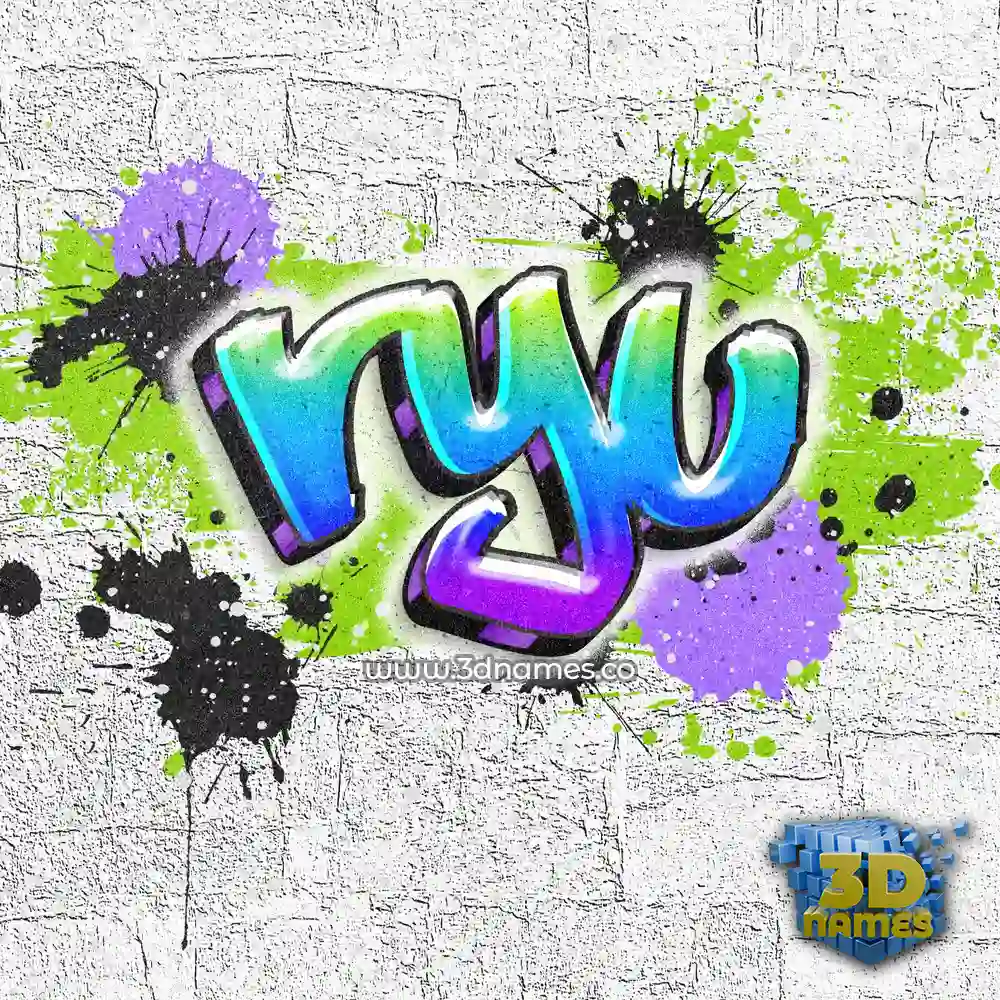 3D Name styles for "ryu" (14)