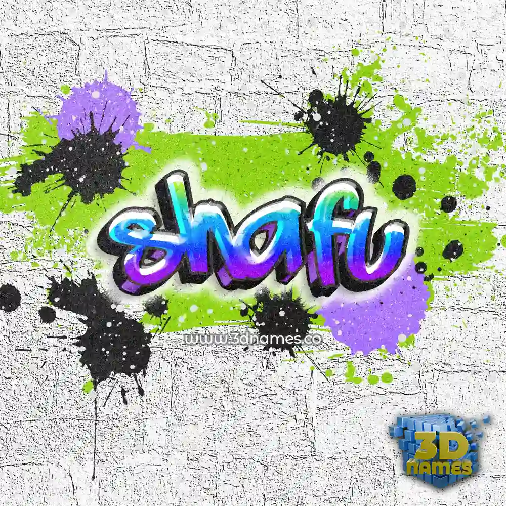 3D Name styles for "shafu" (18)