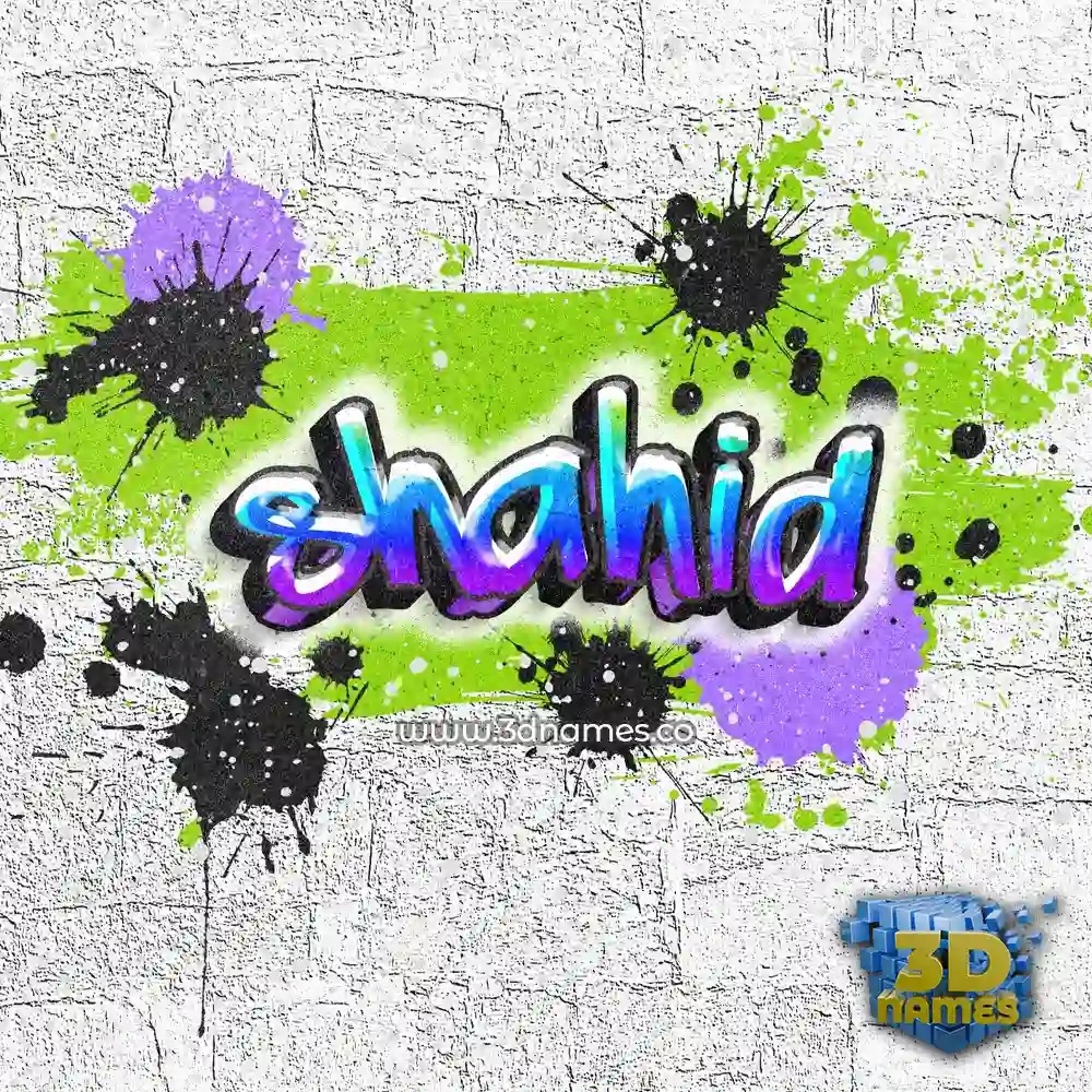 3D Name styles for "shahid" (50)