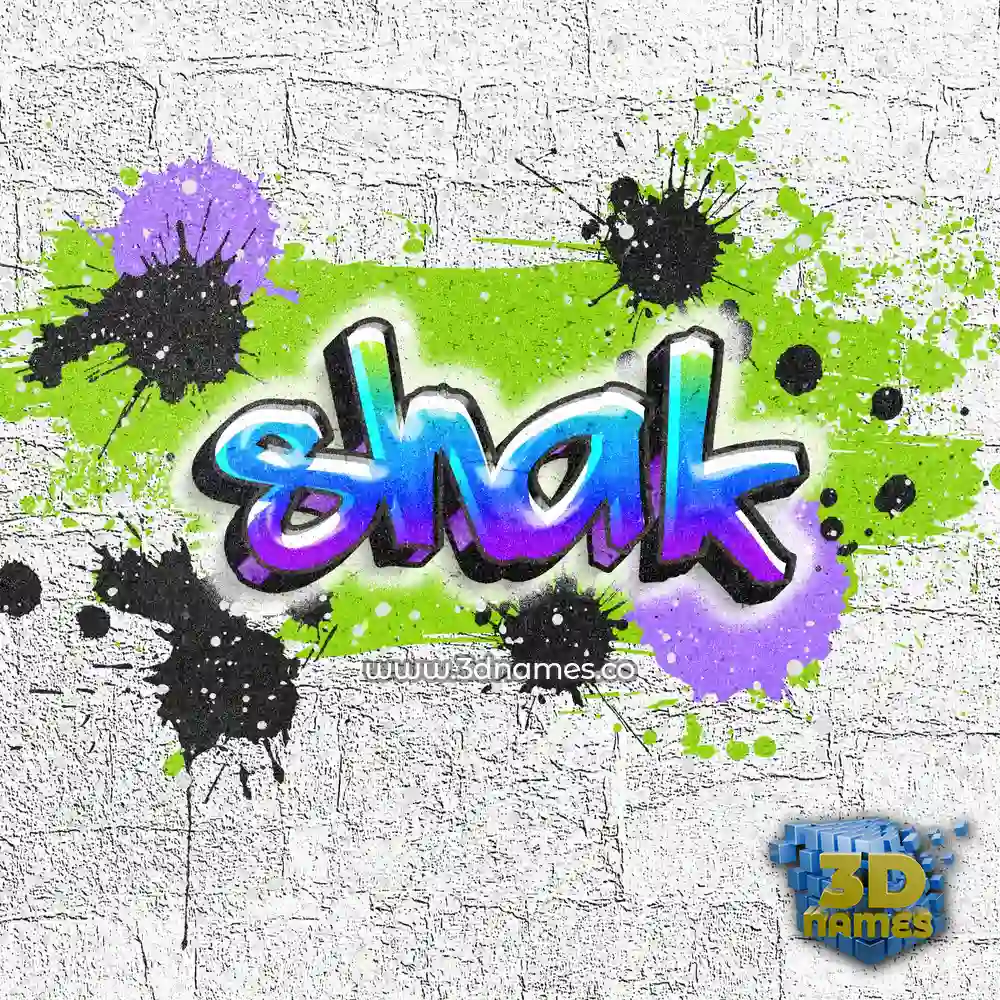 3D Name styles for "shak" (26)