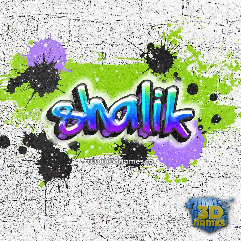 3D Name styles for "shalik" (17)
