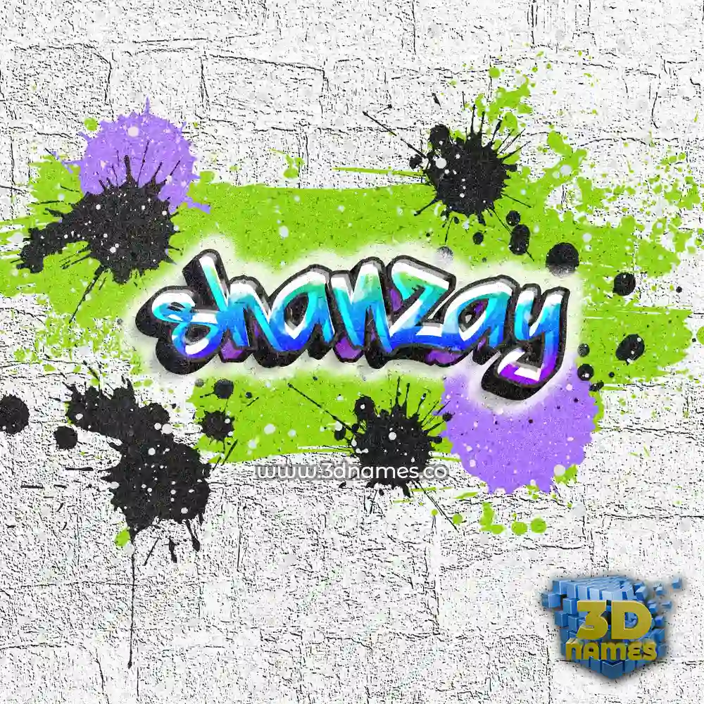 3D Name styles for "shanzay" (19)