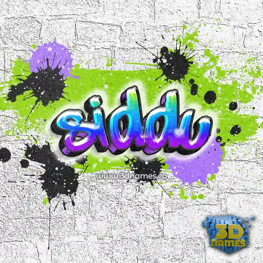 3D Name styles for "siddu" (49)