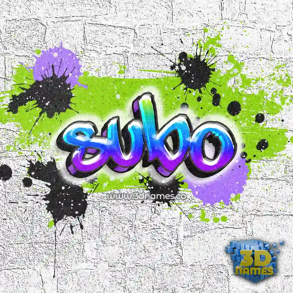 3D Name styles for "subo" (14)