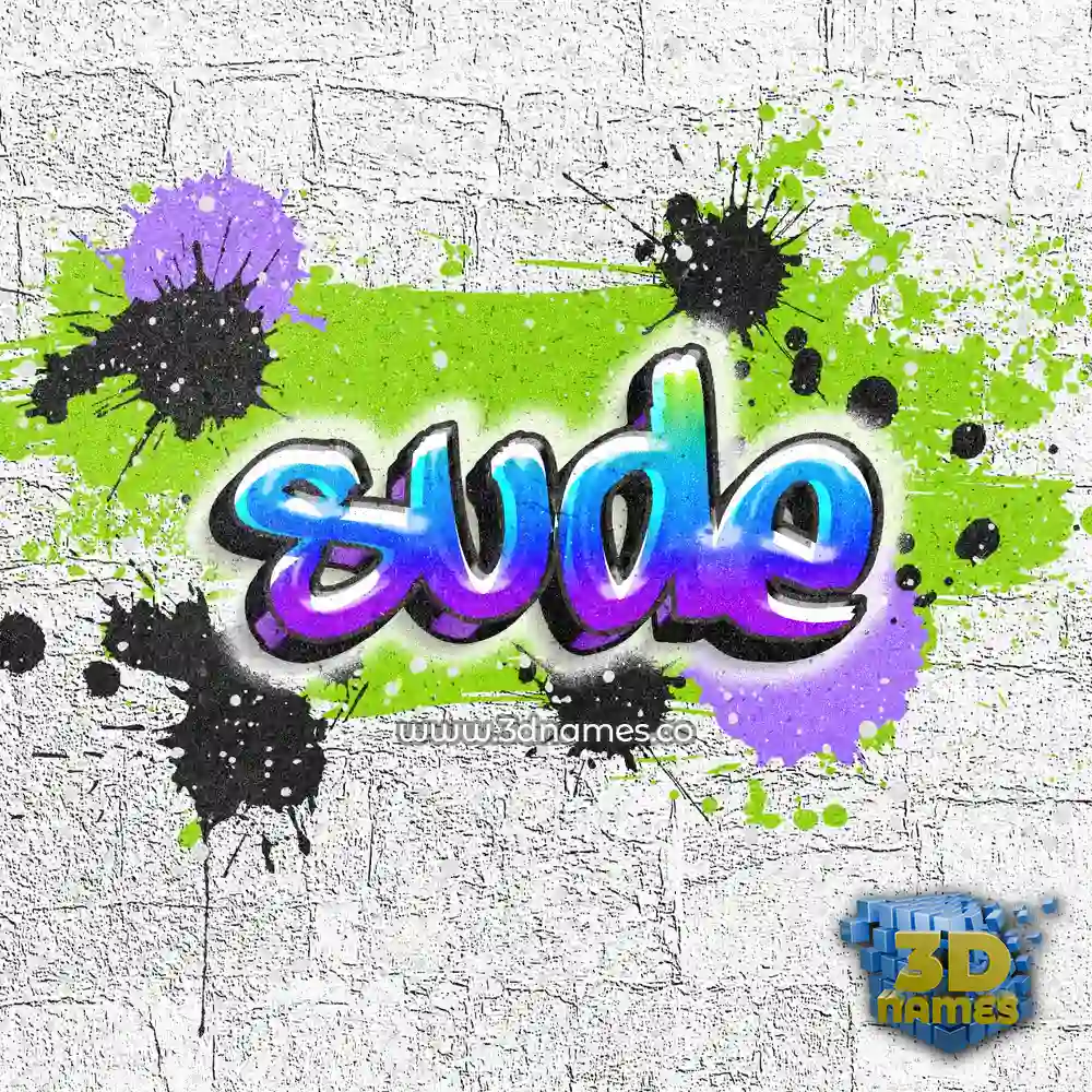 3D Name styles for "sude" (14)