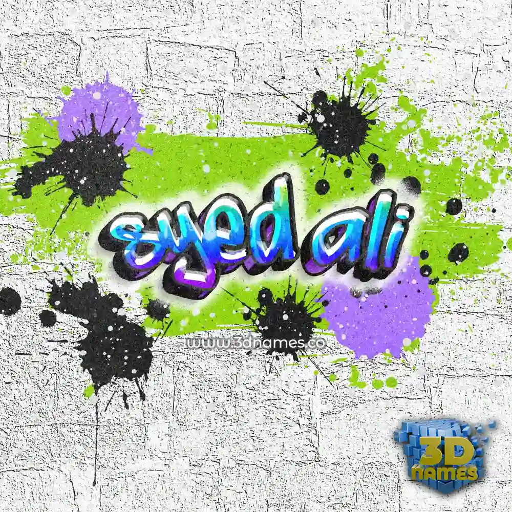 3D Name styles for "syed ali" (11)