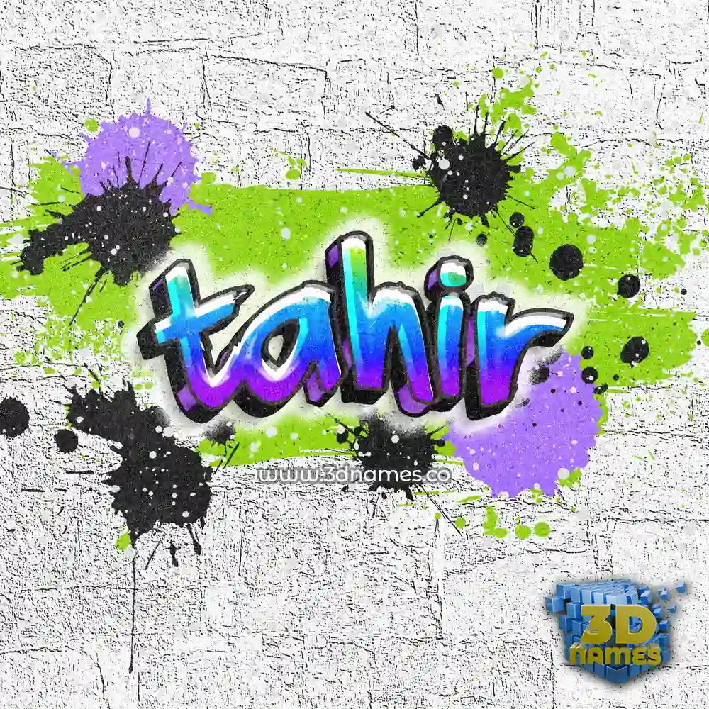 3D Name styles for "tahir" (49)