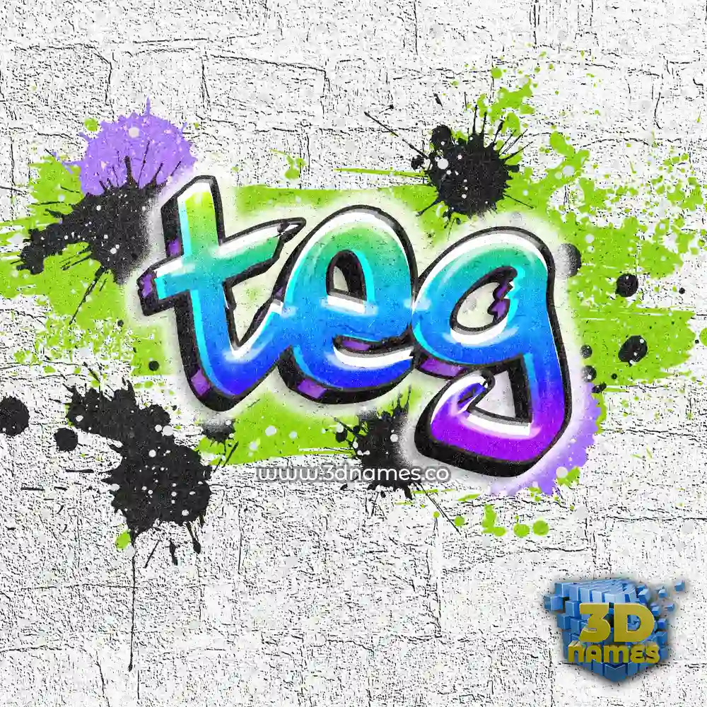 3D Name styles for "teg" (14)
