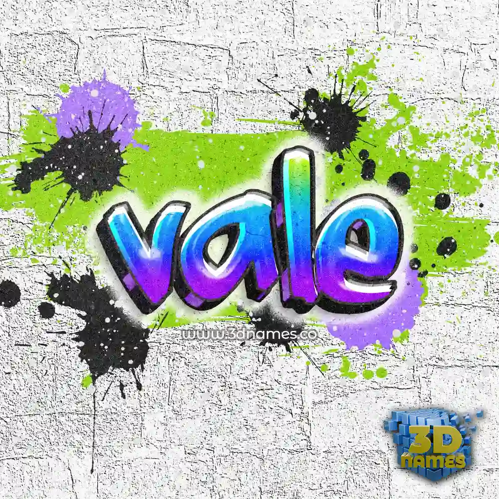 3D Name styles for "vale" (28)