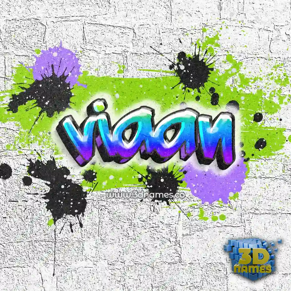 3D Name styles for "viaan" (14)
