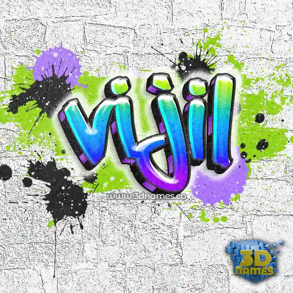 3D Name styles for "vijil" (20)