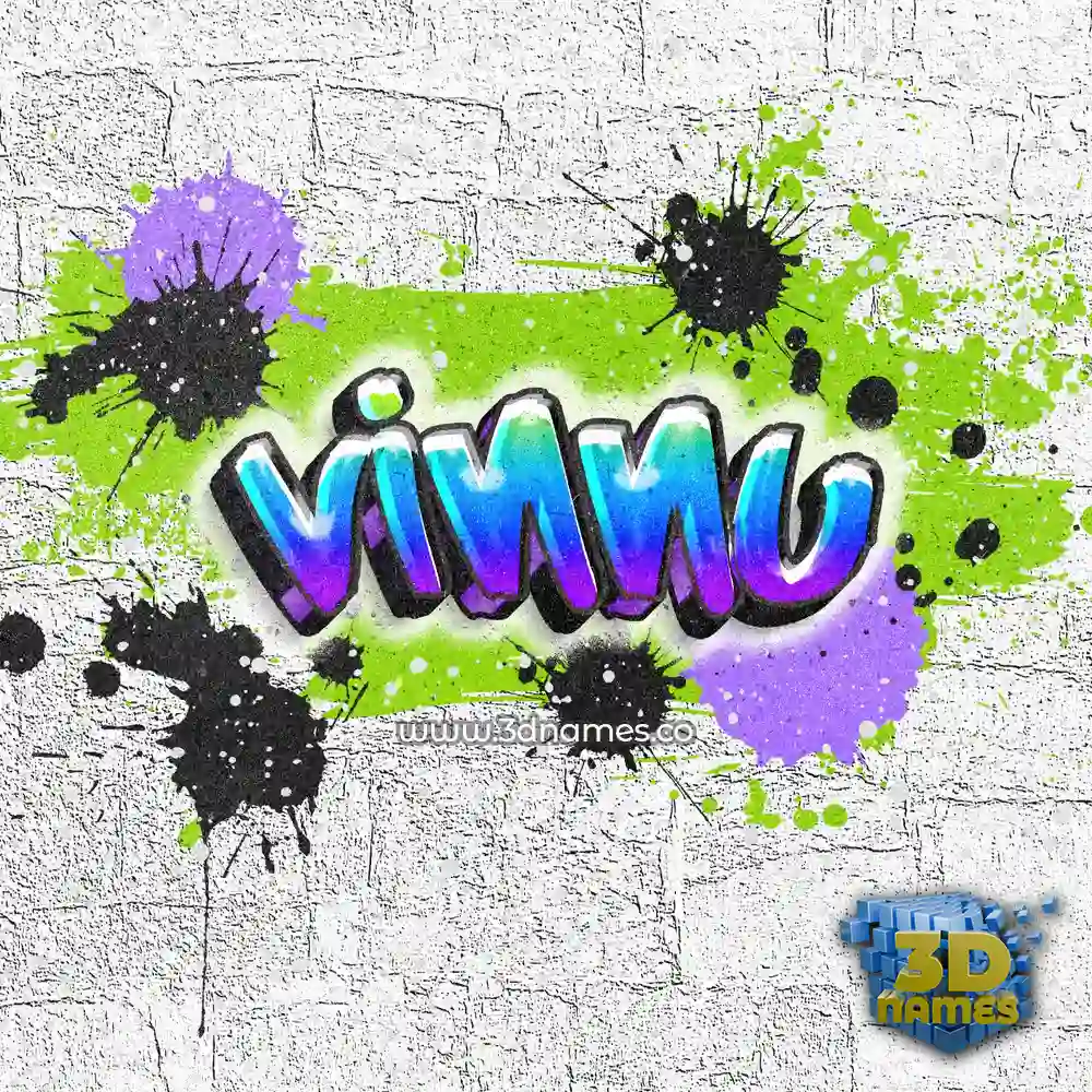 3D Name styles for "vinnu" (34)