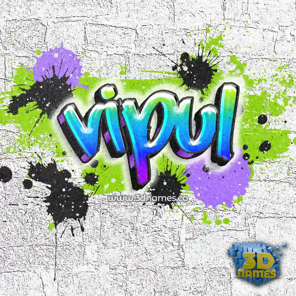 3D Name styles for "vipul" (51)