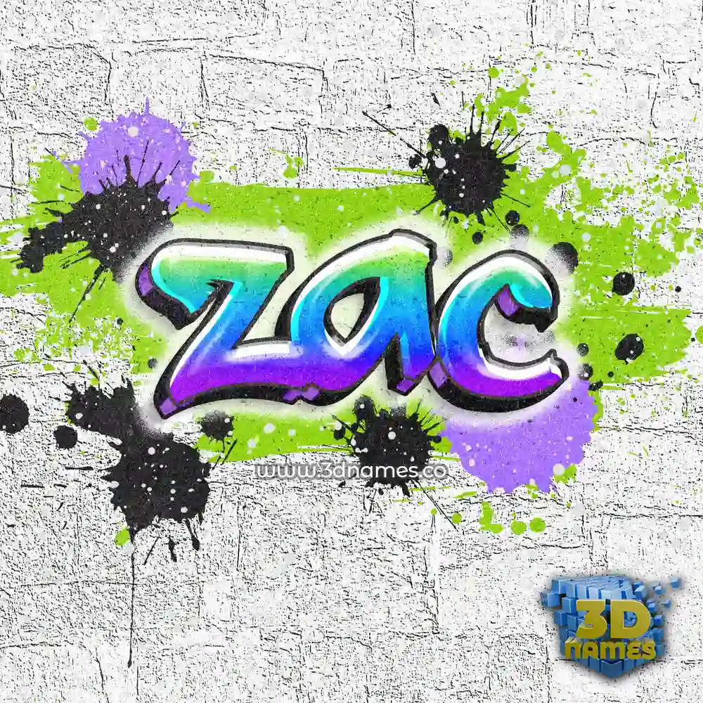 Graffiti Grunge 3D Name Wallpaper for "zac" | Custom Wallpaper | 3D Names