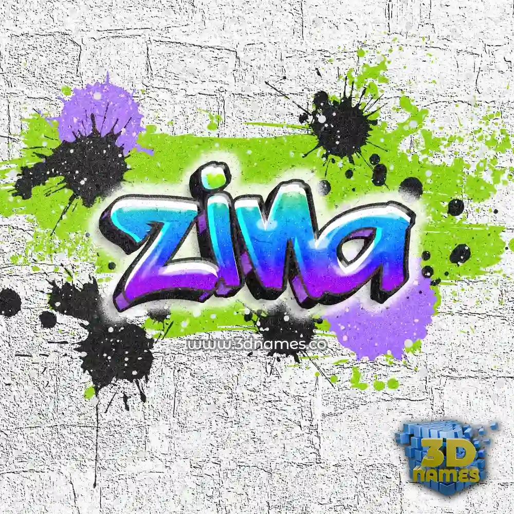 Graffiti Grunge 3D Name Wallpaper for "zina" | Custom Wallpaper | 3D Names