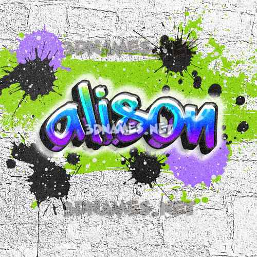31 3D Names for "alison"