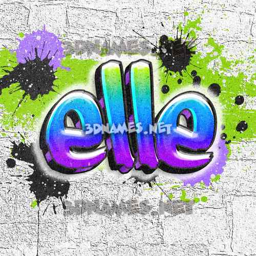 36 3D Names for "elle"