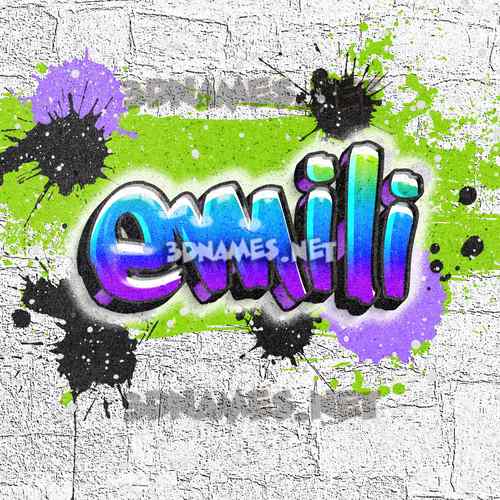 28 3D Names for "emili"