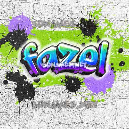 12 3D Names for "fazel"